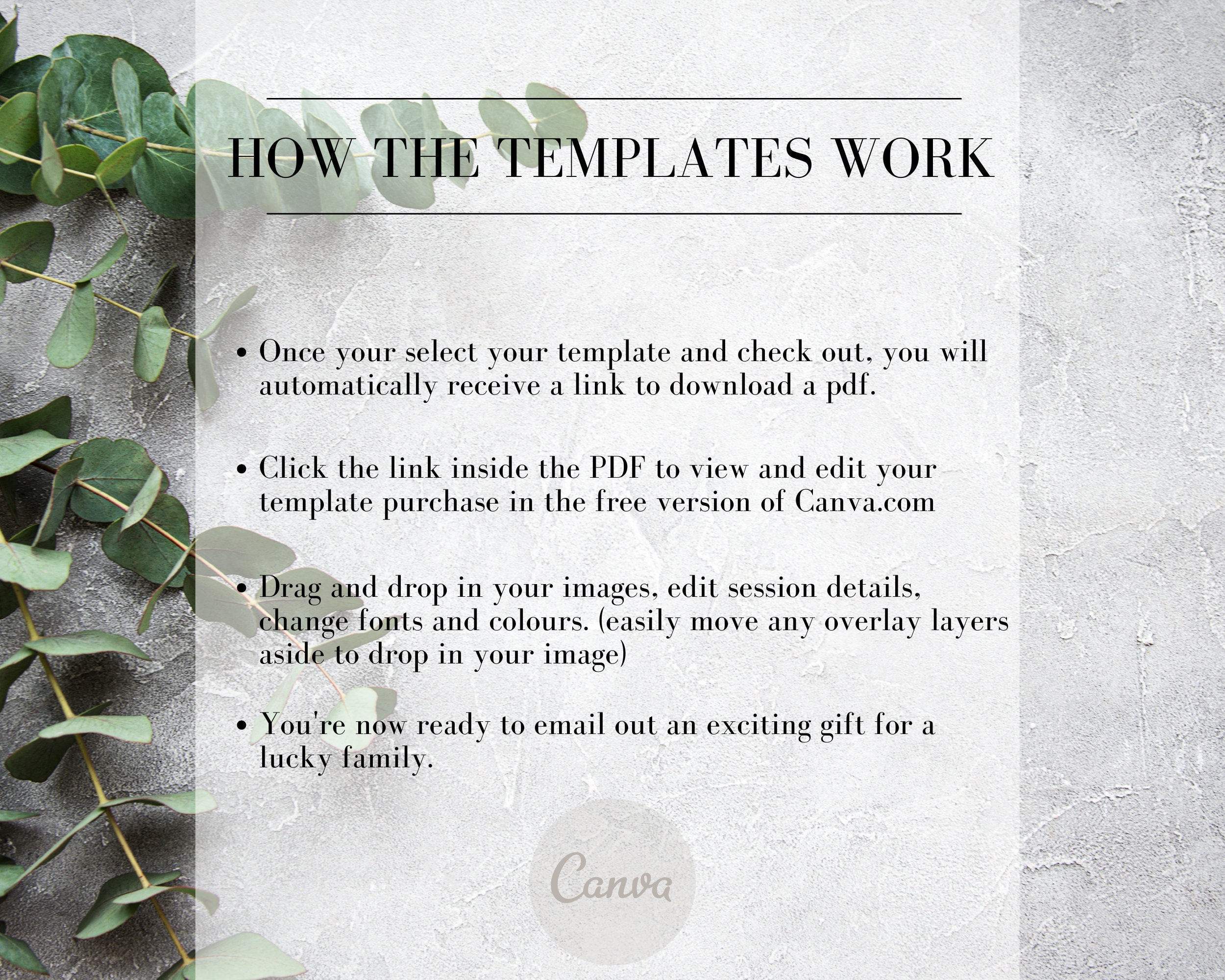 Session Reminder Templates for Photography, Customisable Session ...