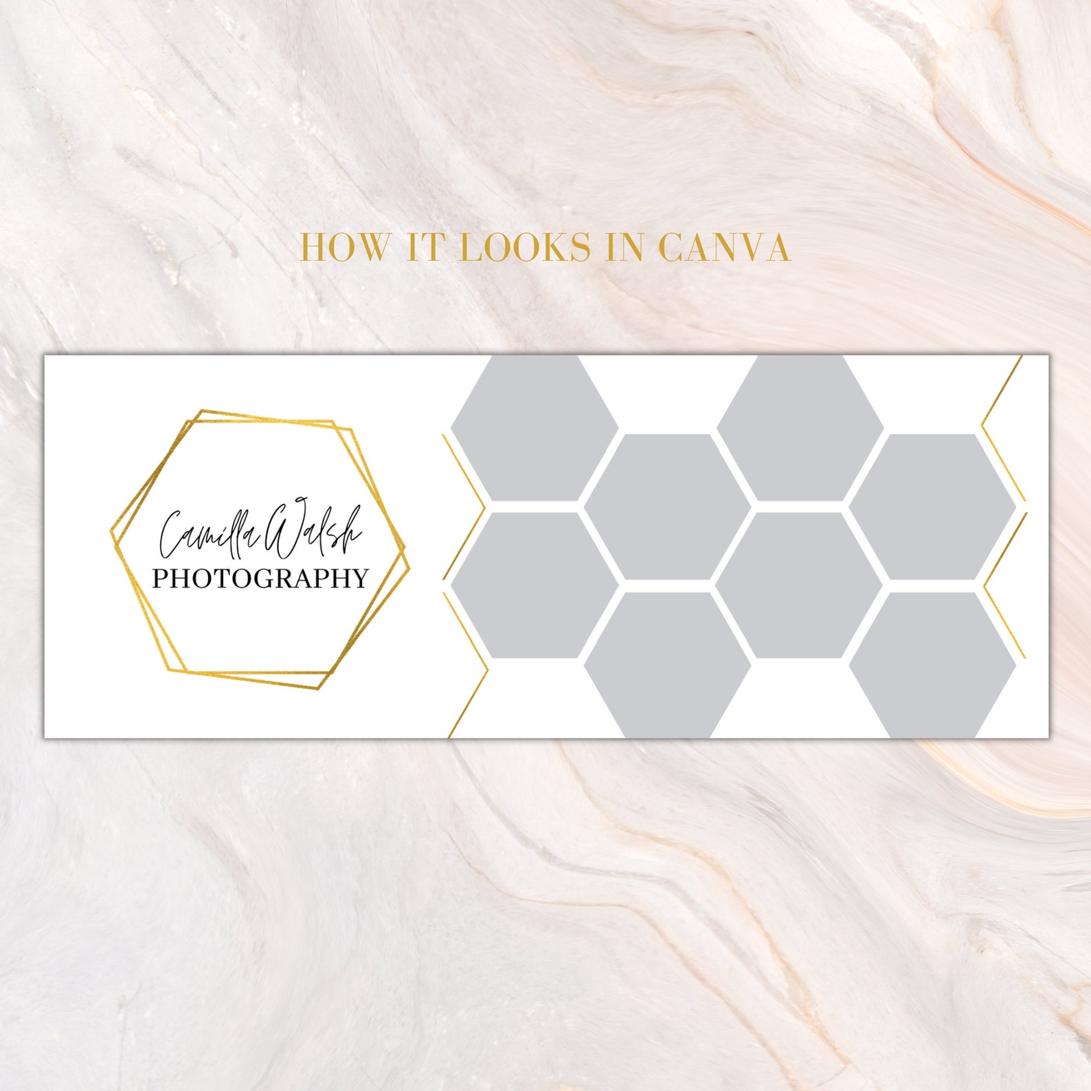Facebook Banner Template, Hexagonal and Gold Facebook Cover Collage ...