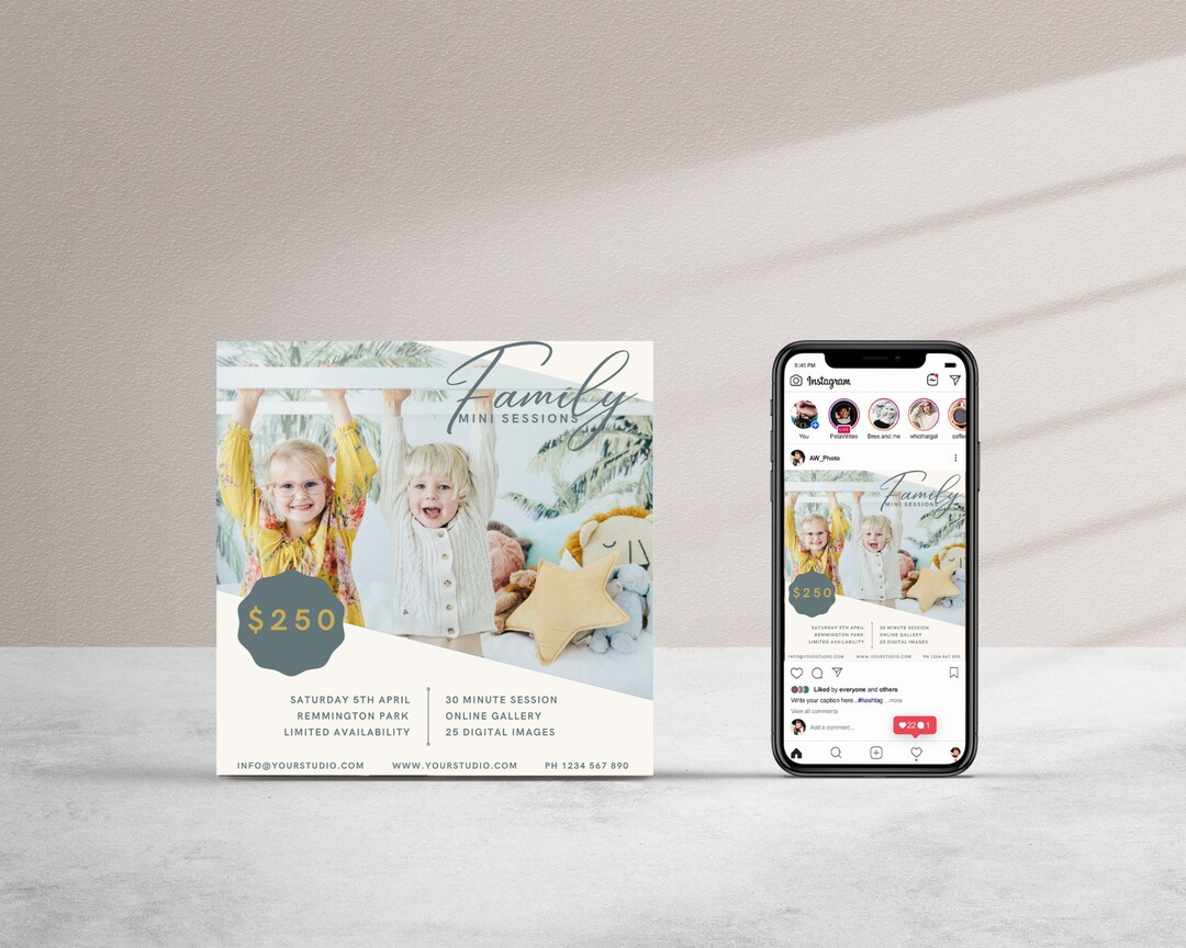 Mini Session Marketing Template, Customizable Easy to Edit in Canva ...