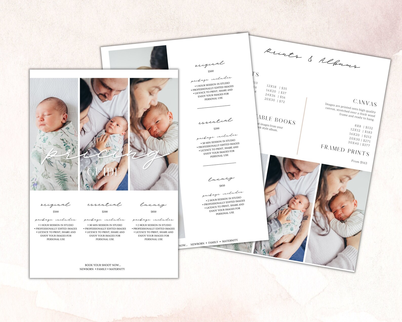 Photography Pricing Guide Template, Easy to Edit No Photoshop Required ...