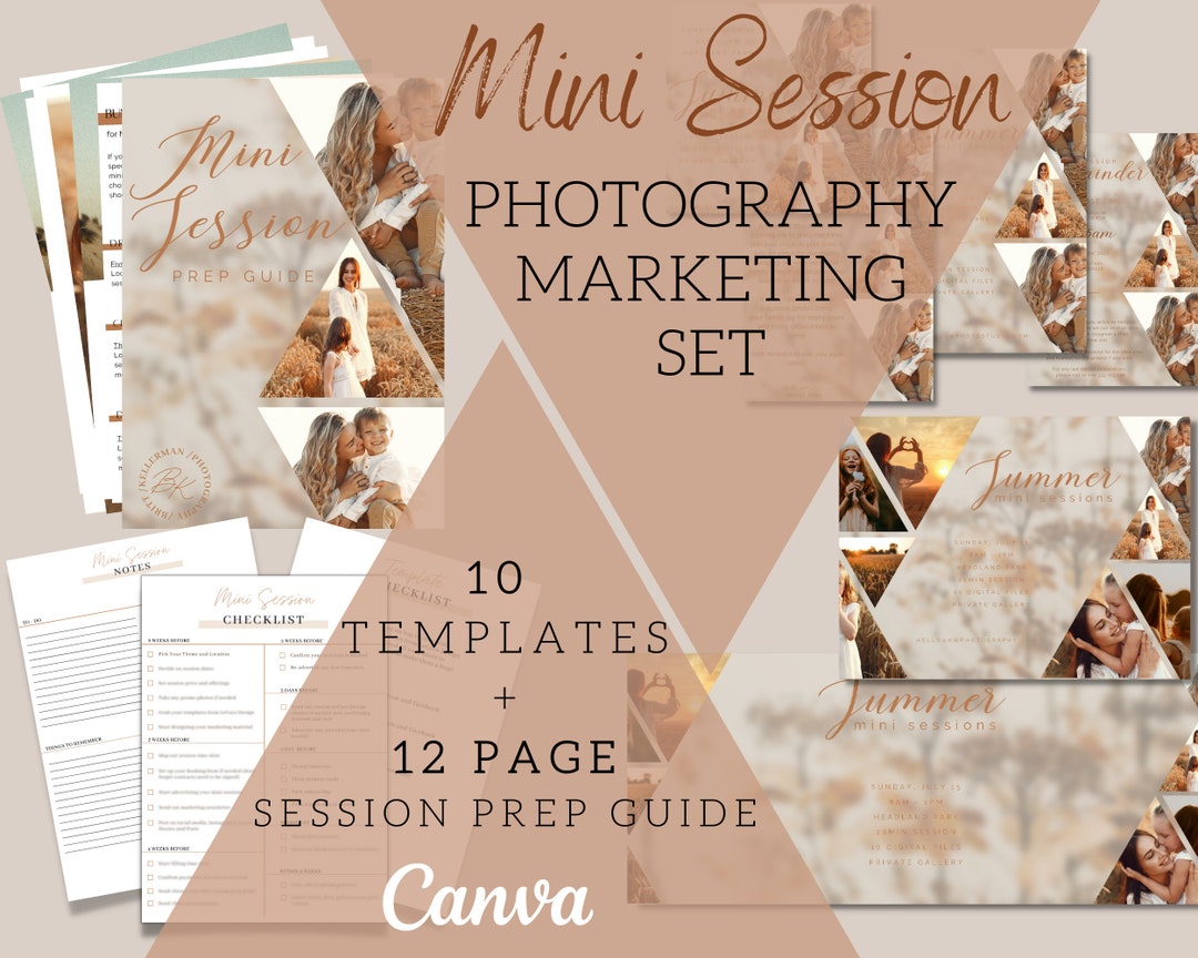 Photography Mini Session Template Bundle: Marketing Set (canva Editable ...