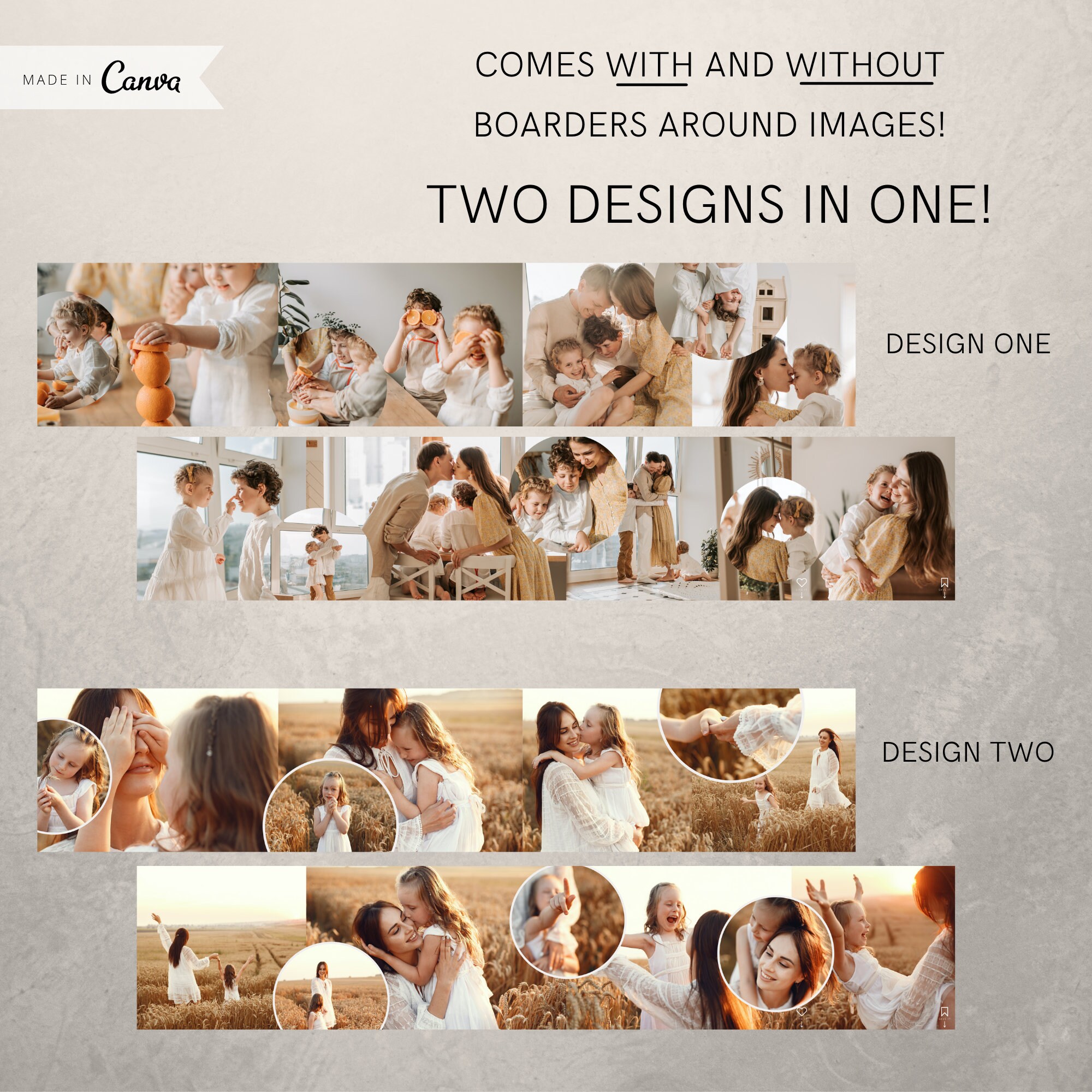 photo collage carousel post for social media easy to edit in canva ...