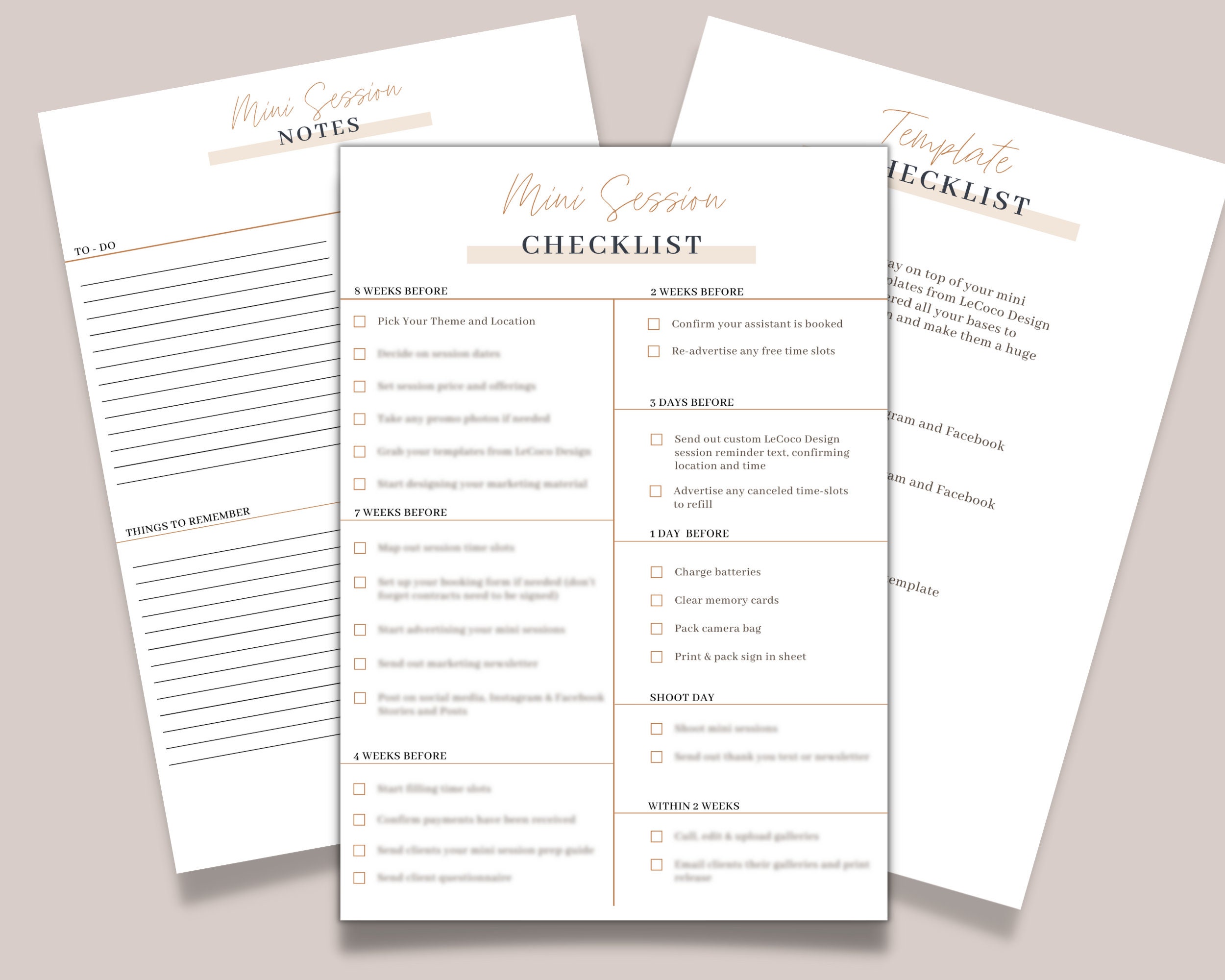 Mini Session Client Prep Guide Photographer Checklists - Etsy