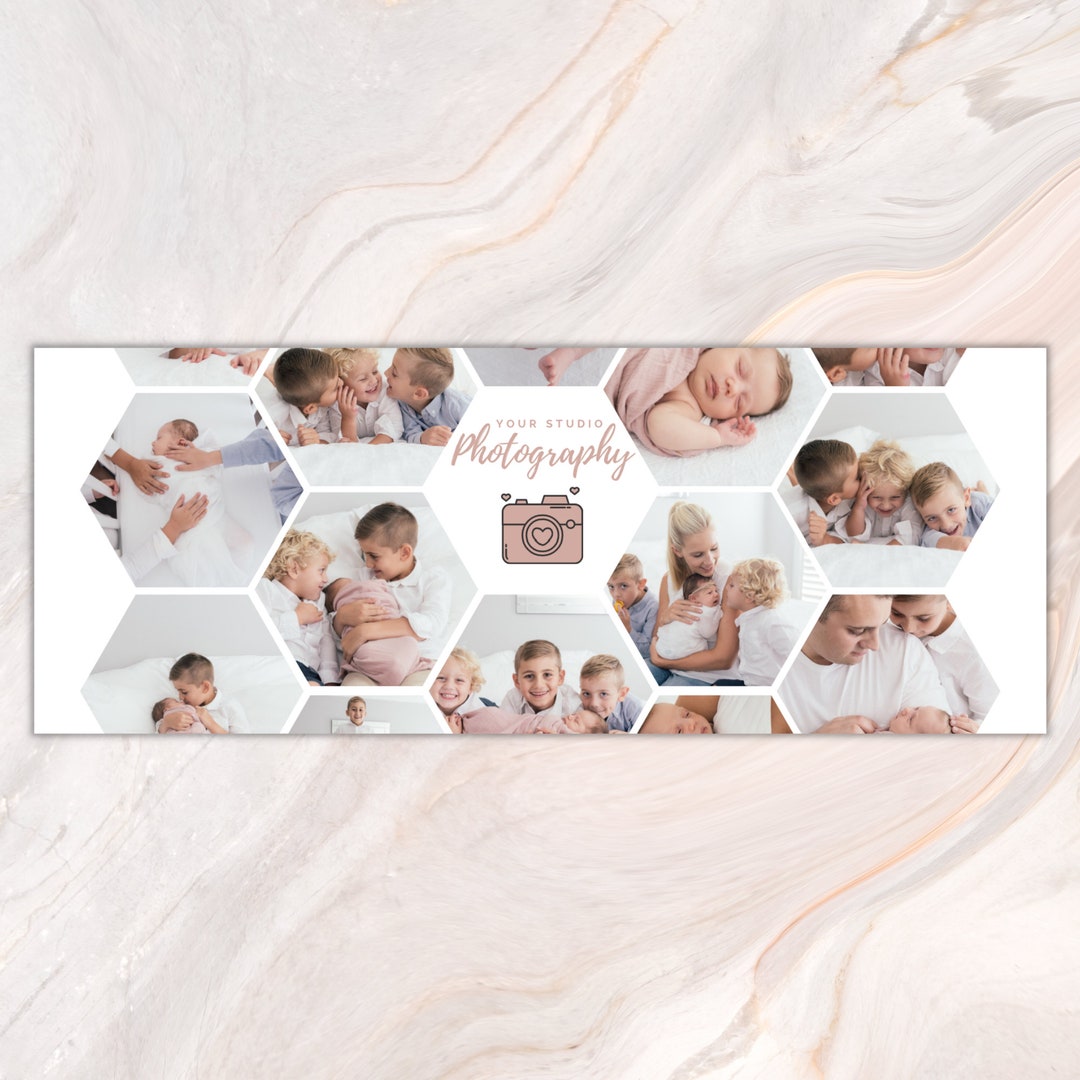 Facebook Banner Template, Hexagonal Design, Photography Brand Marketing ...