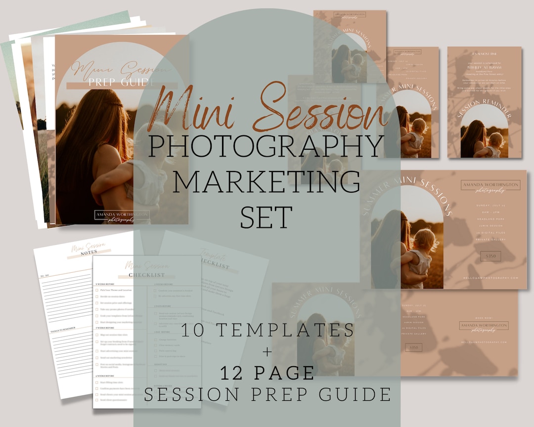 Photography Mini Session Template Bundle: Marketing Set (canva Editable ...