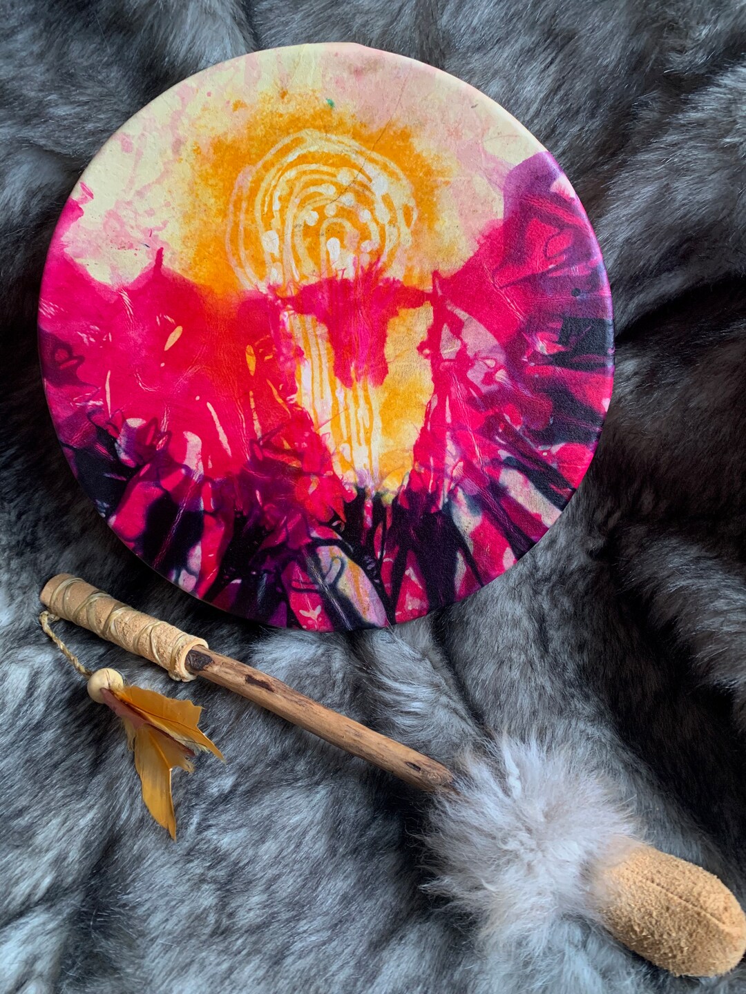 Ancient One 12" Deer Skin Spirit Drum - Etsy