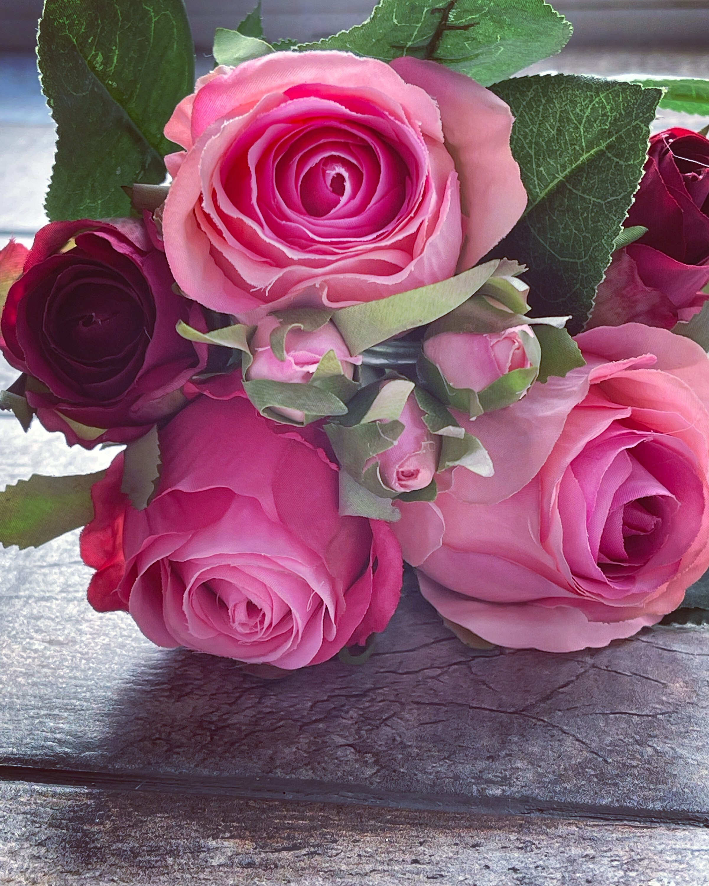 Artificial Pink Rose , Artificial Flower, Pink Home Decor , Vintage ...