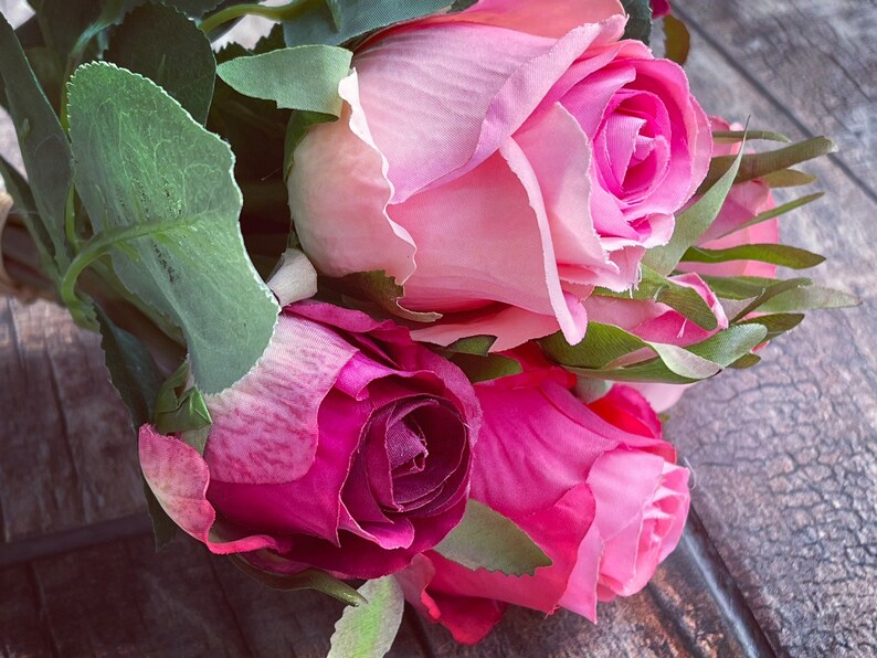 Artificial Pink Rose , Artificial Flower, Pink Home Decor , Vintage ...