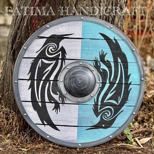 Medieval Eivor Valhalla Raven Authentic Batteworn Viking Shield |crow ...