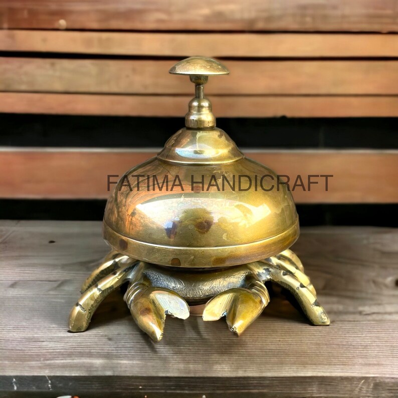 Antique Brass Desk Bell Crab Bell for Reception Bell Table - Etsy