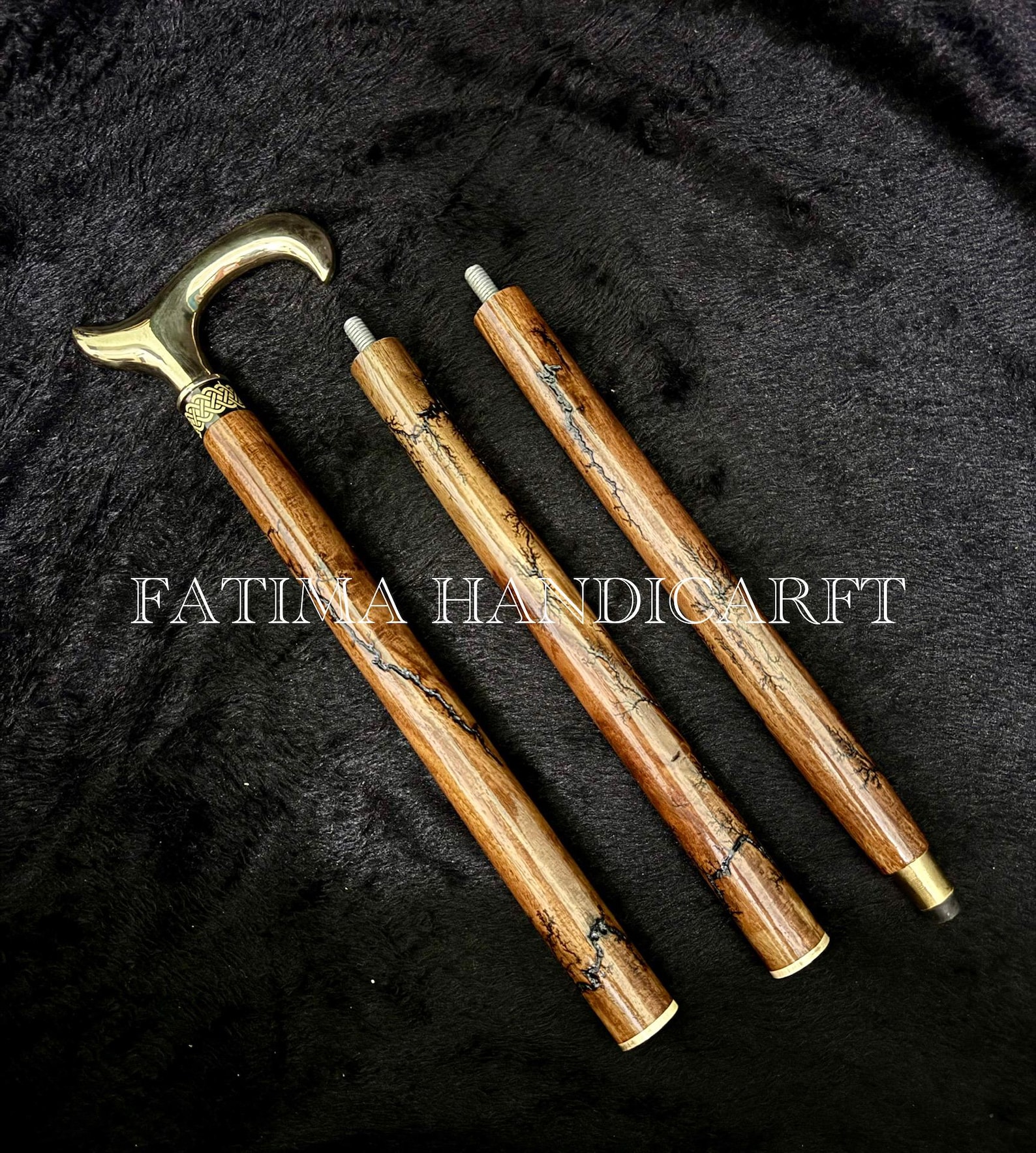 Brass Handle Wooden Walking Cane: Victorian Style Mobility Aid - Etsy