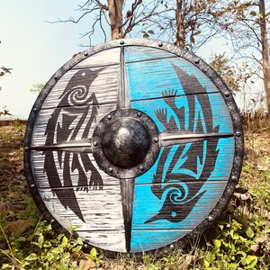 Medieval Viking Shield, Ragnar Viking Shield, Viking Cosplay Wooden ...