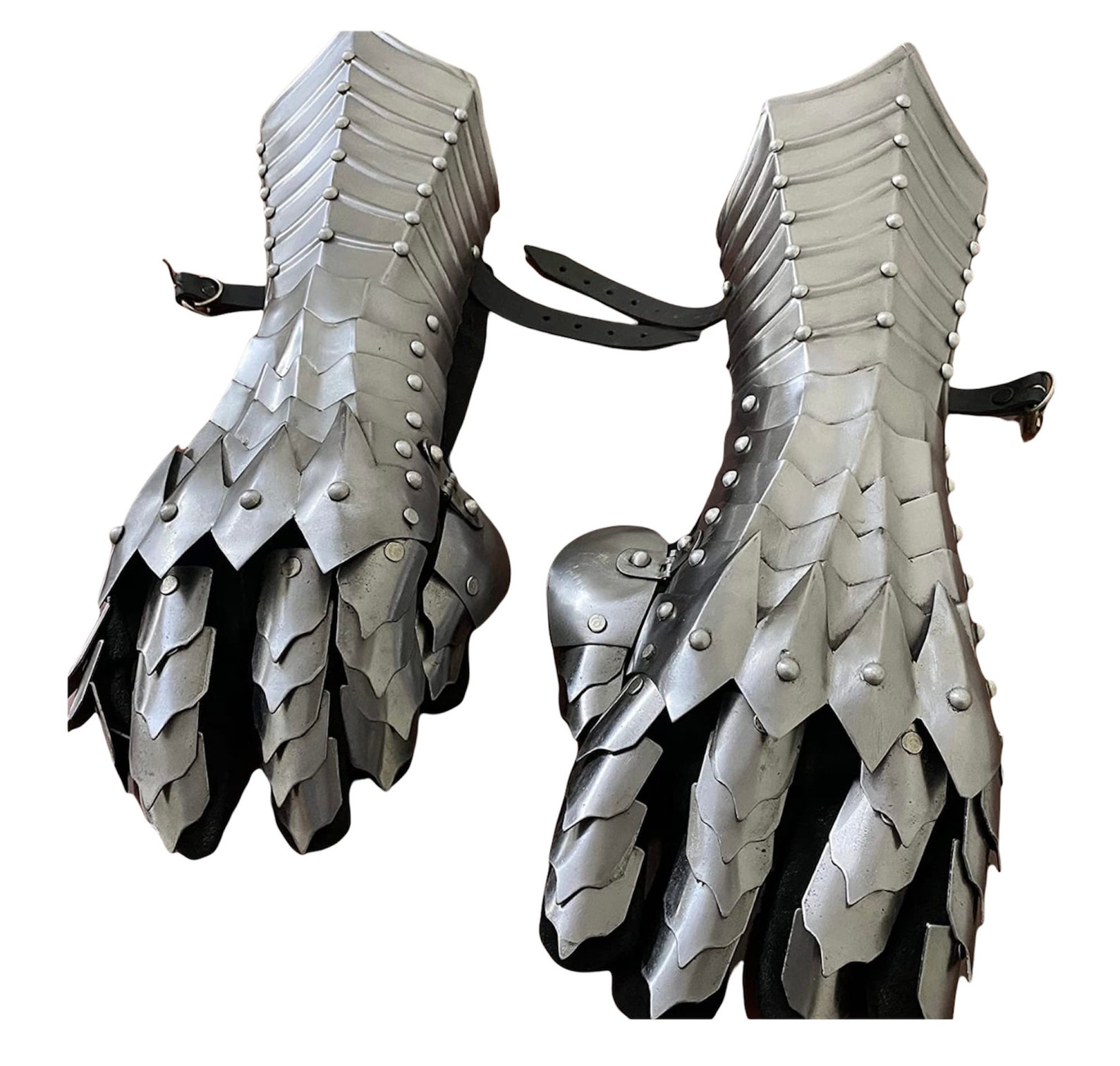 Medieval Nazgul Gloves Silver Finish Gauntlets Steel Medieval | Etsy