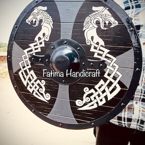 Viking Dragon Shield: Medieval Wall Decor, Battle Ready Costume Shield ...