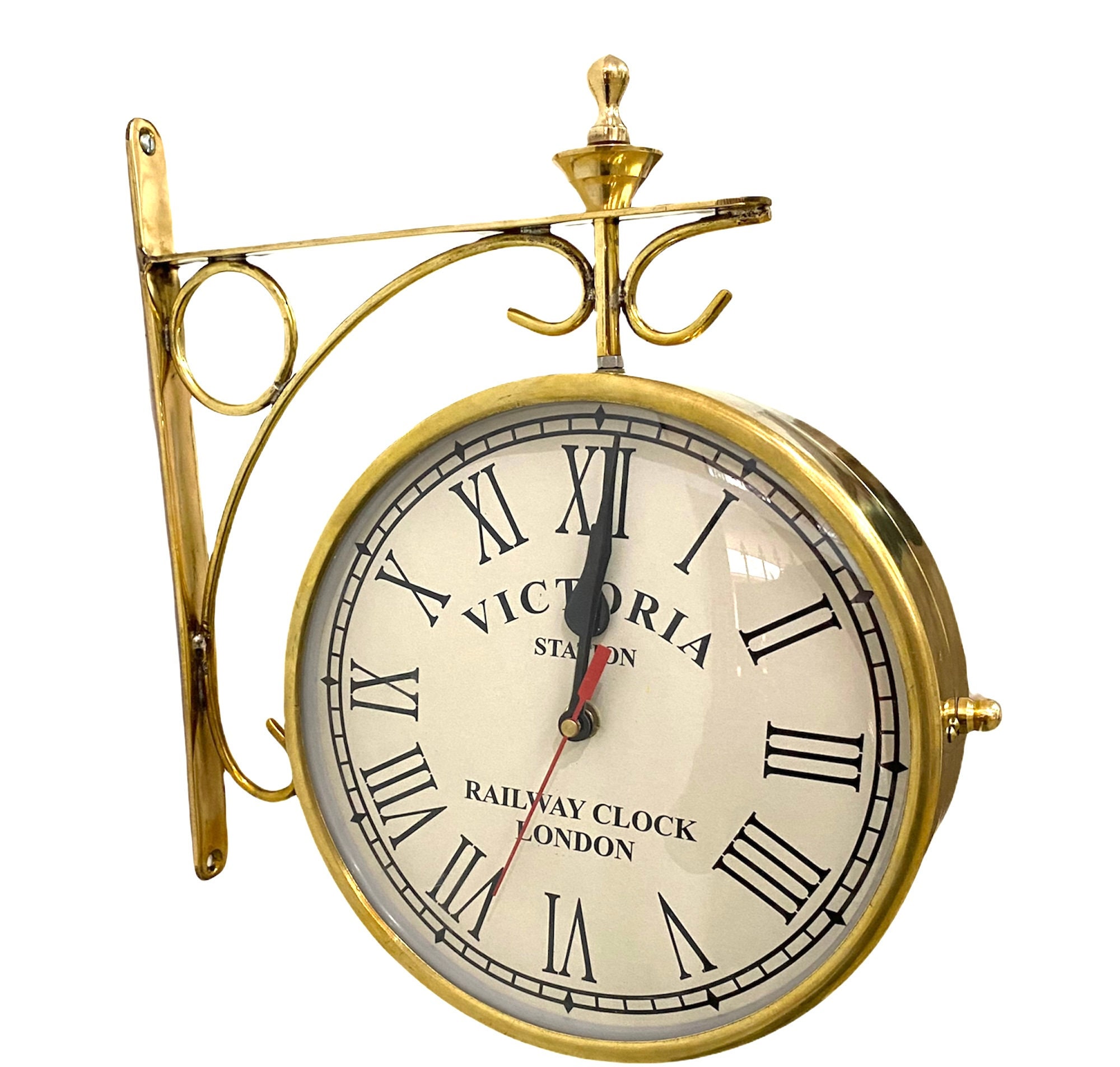 Station Wall Clock Victoria Clock 8 Full Brass Victoria - Etsy