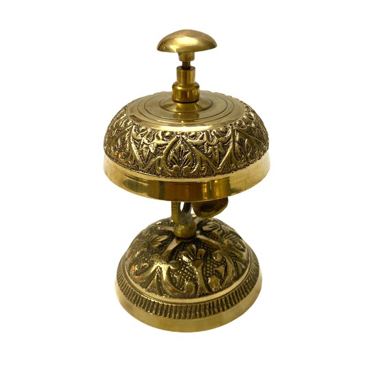 Brass Bell Brass Floral Counter Desk Bellhotel Counter | Etsy