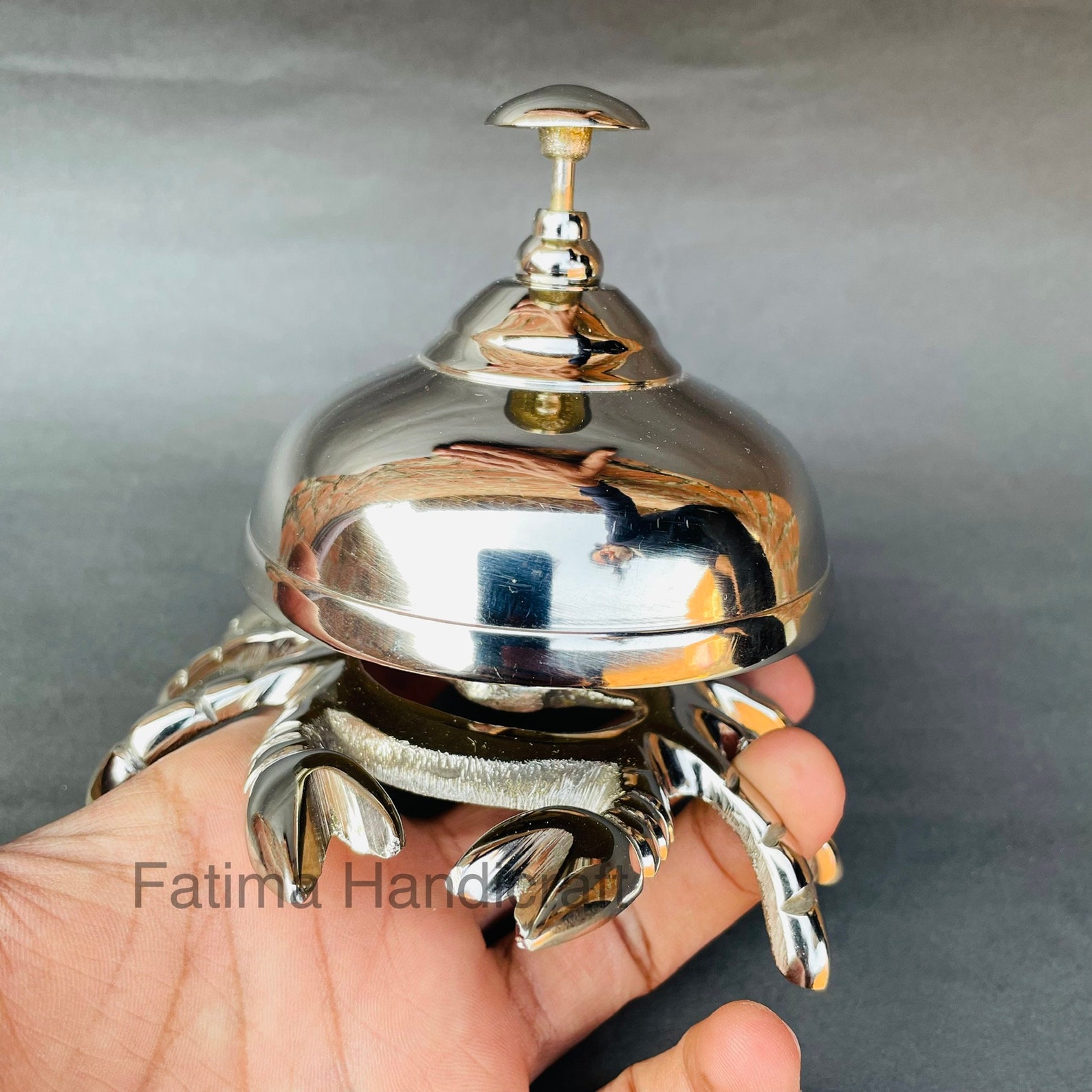 Antique Brass Desk Bell Crab Bell for Reception Bell Table - Etsy