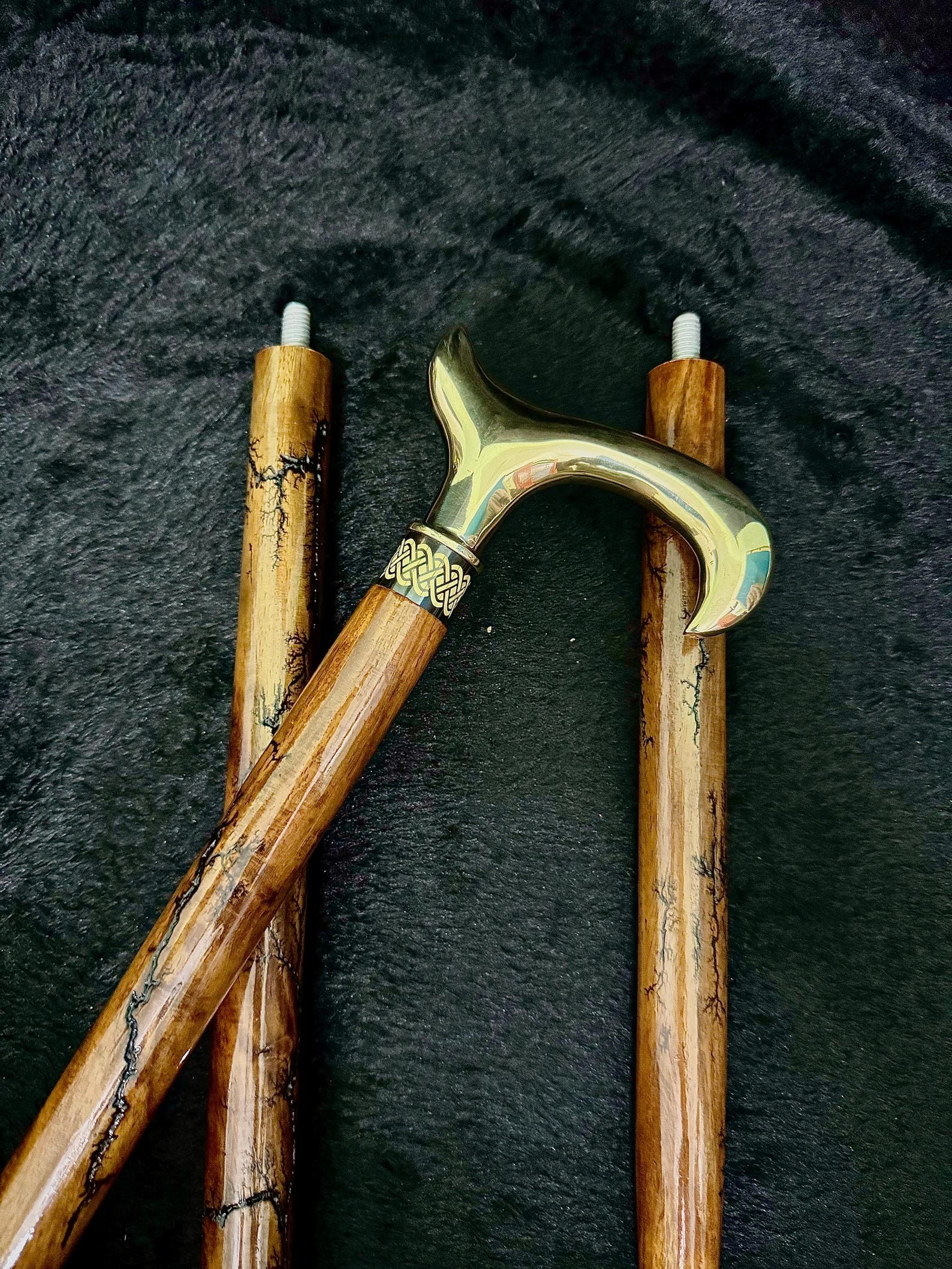 Brass Handle Wooden Walking Cane: Victorian Style Mobility Aid - Etsy