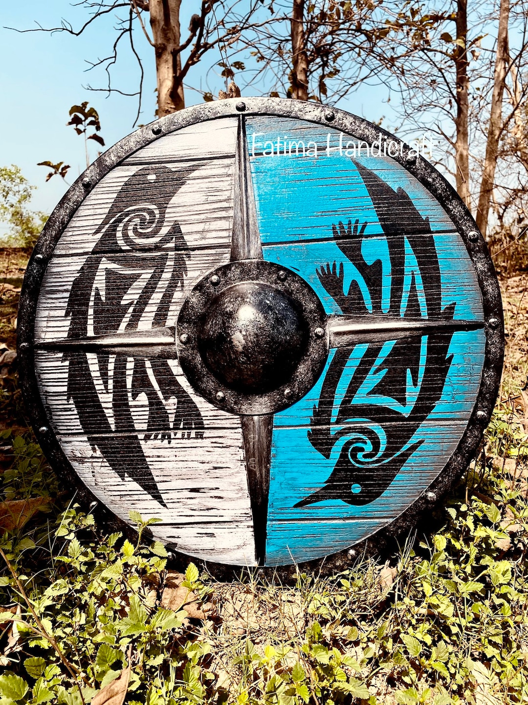 Medieval Viking Shield, Ragnar Viking Shield, Viking Cosplay Wooden ...