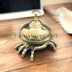Antique Brass Desk Bell, Crab Bell for Reception Bell, Table Top Desk ...