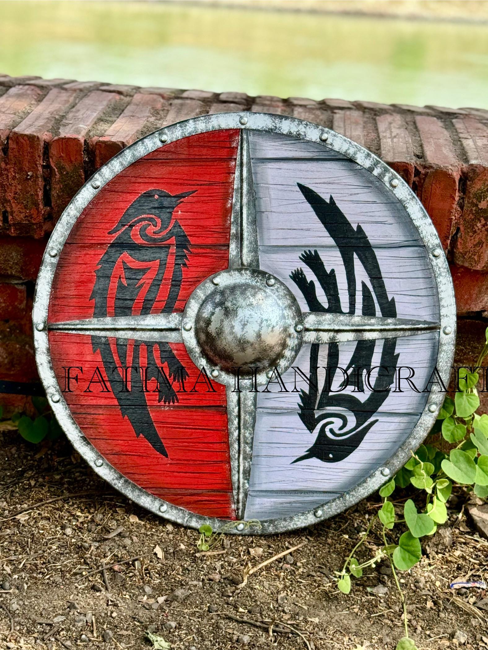 Raven Viking Shield: Medieval Norse Decor, Battle Ready Round Valhalla ...