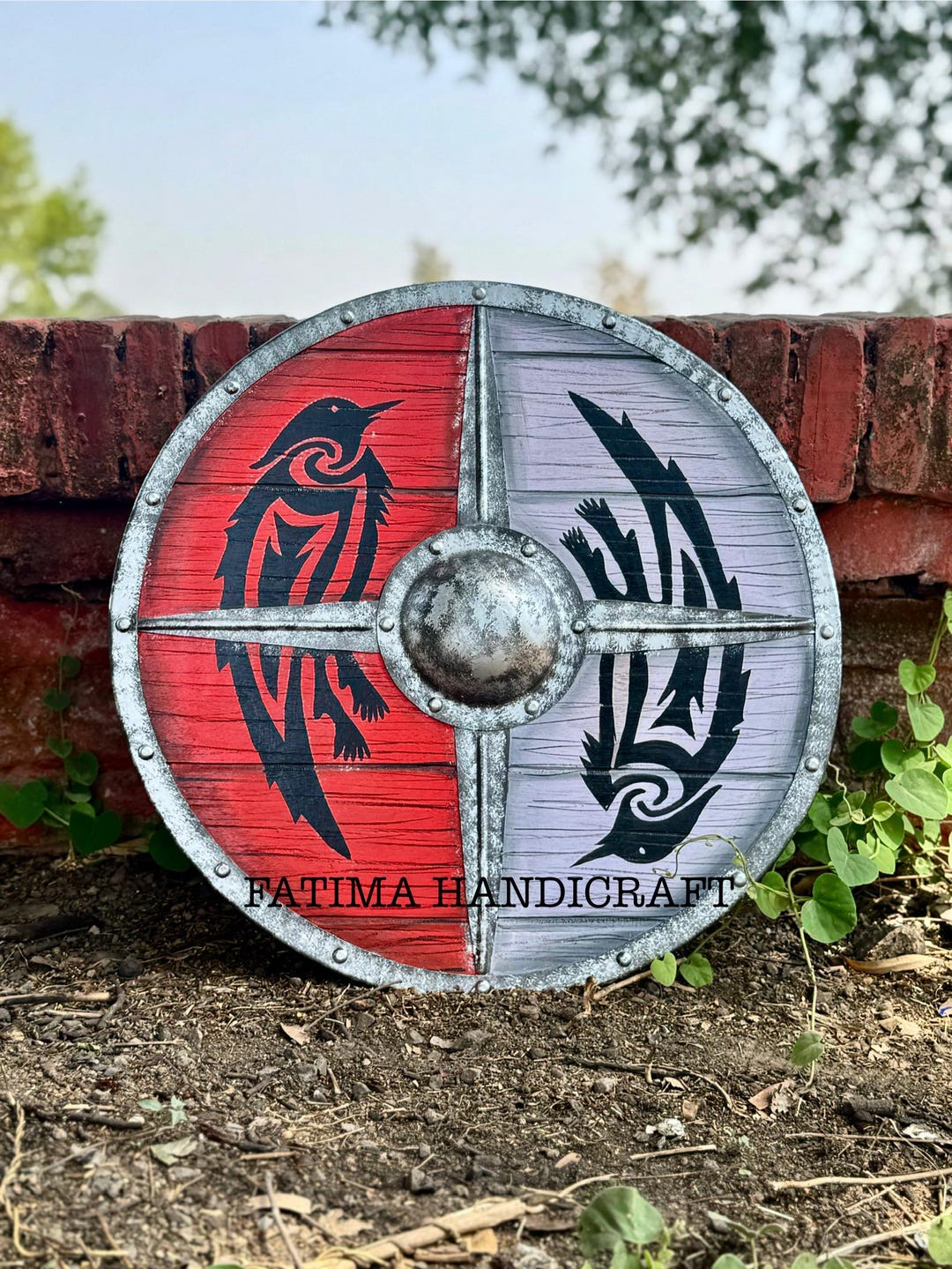 Medieval Viking Shield | Wooden Raven Viking Shield - Valhalla Norse ...