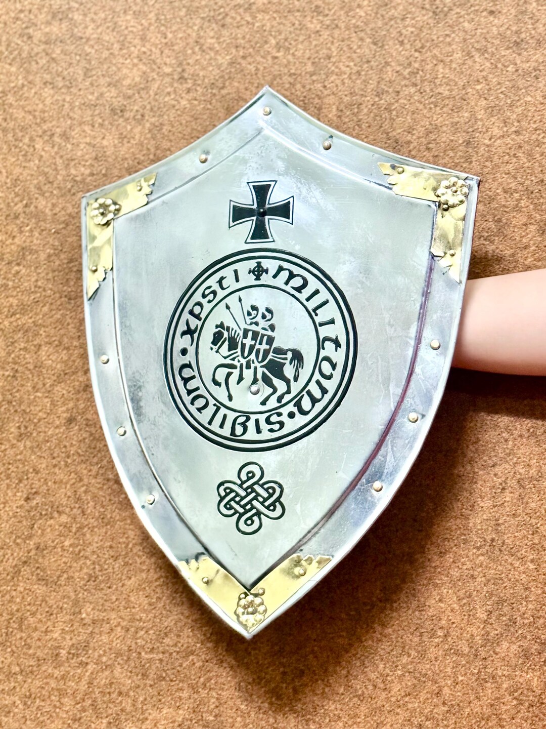 Medieval Steel Templar Shield, Knight Corss Shield, Heater Shield ...