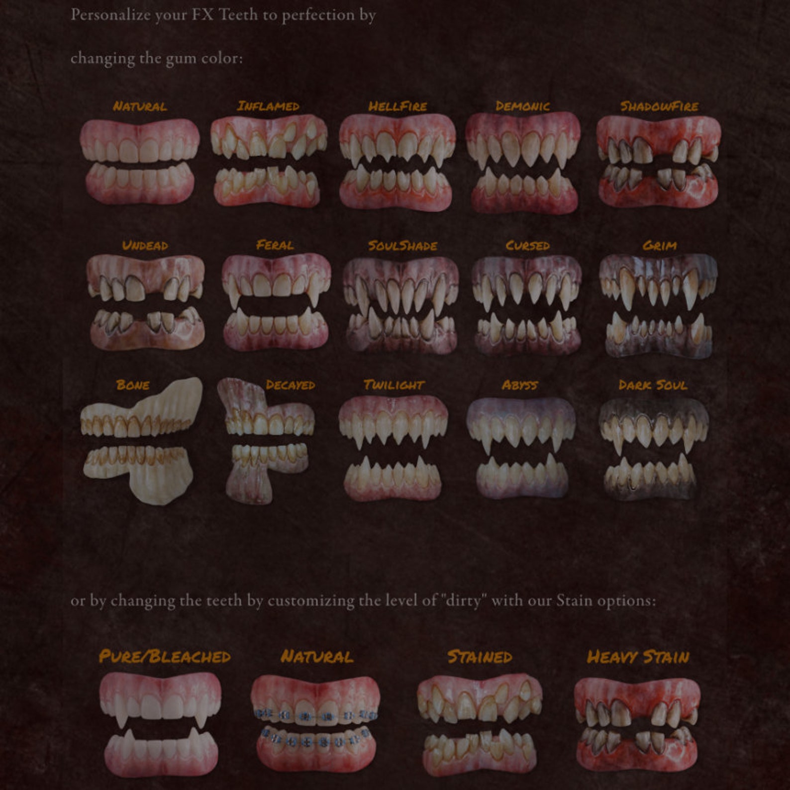 Sharp Teeth/ Krampus/ Animal Bite / Monster / Grim Azrael Teeth ...