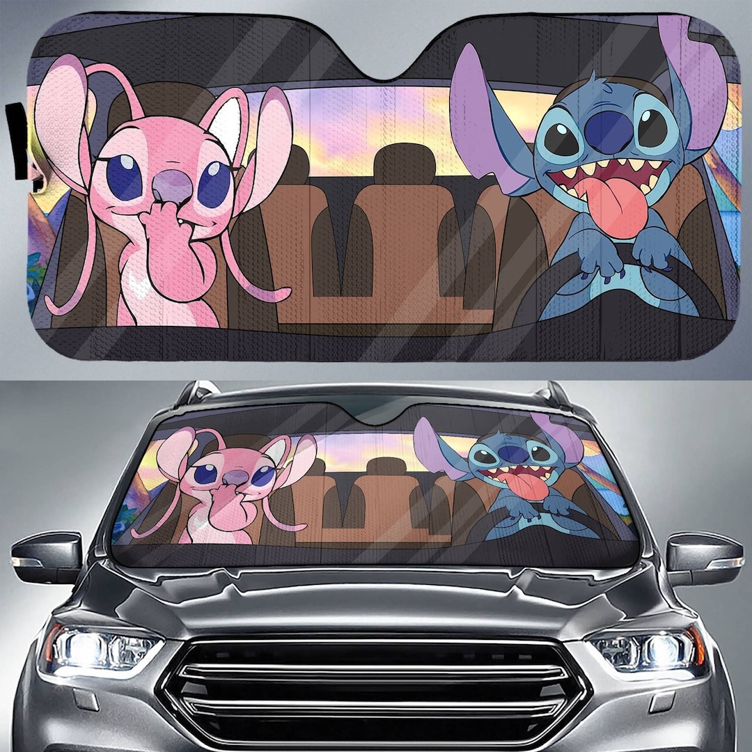 Stitch and Angel Car Sun Shade Lilo and Stitch Car Sunshade Magic ...
