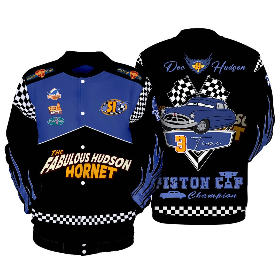 Pixar Cars Doc Hudson Racing Baseball Jacket, Vintage Fabulous Hudson ...
