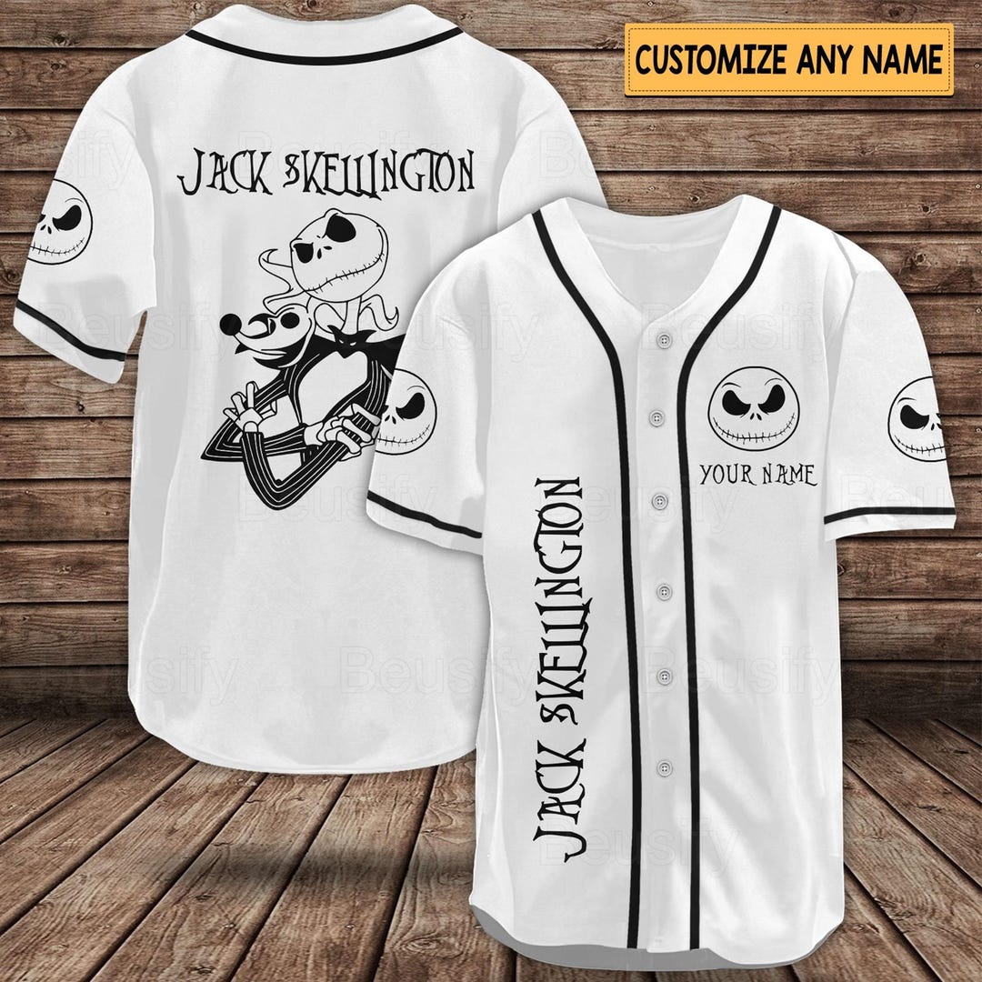Personalized Jack Skellington Baseball Jersey Shirt, Baseball Jersey ...