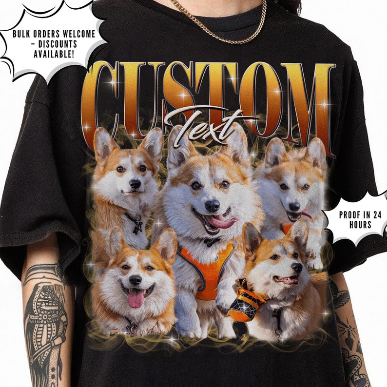Custom Bootleg Rap PET Photo With Name Shirt, Custom Pet Tee ...