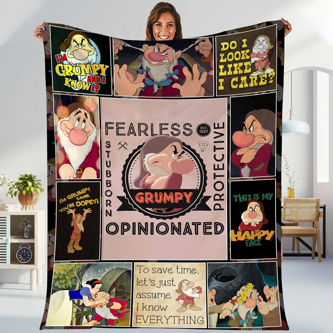 Grumpy Dwarf Blanket | Snow White and the Seven Dwarfs Blanket | Magic Kingdom Throw Blanket for ...