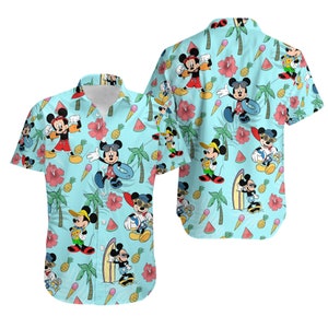 Mickey Summer Vacation Mickey Hibiscus Tropical Hawaiian Shirt | Mickey ...