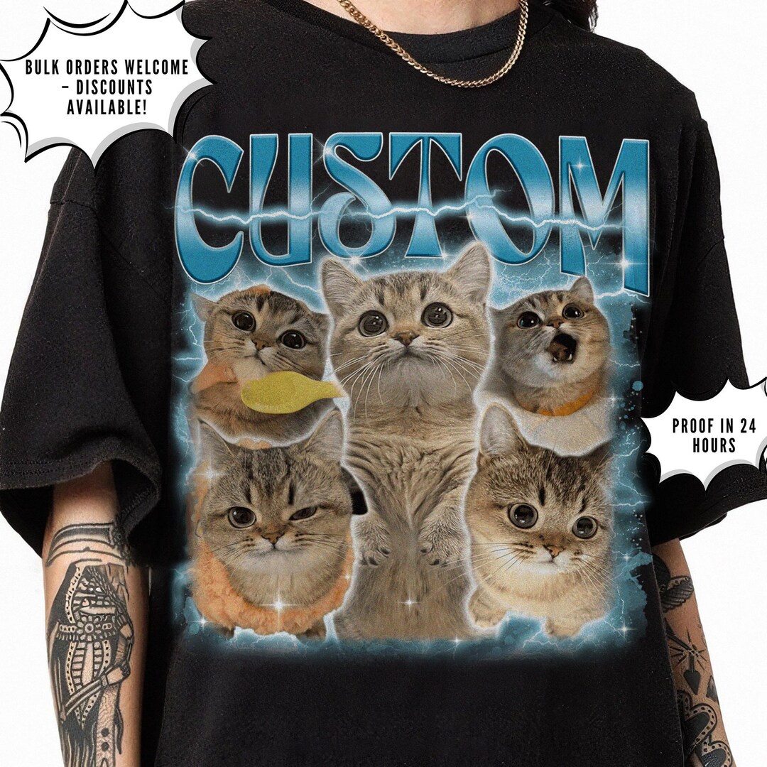 Custom Bootleg Rap PET Photo With Name Shirt, Custom Pet Tee ...