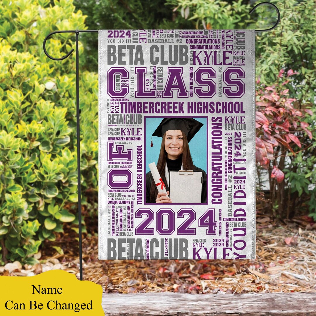 Personalized Graduation Garden Flag Graduation Senior Flag Class of ...