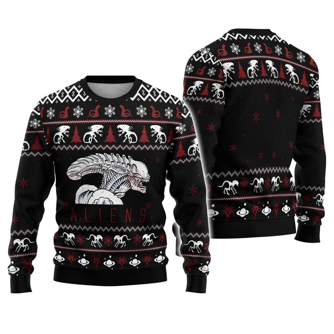 Alien Ridley Scott Ugly Christmas Sweater UFO Alien Ugly Sweater Area ...