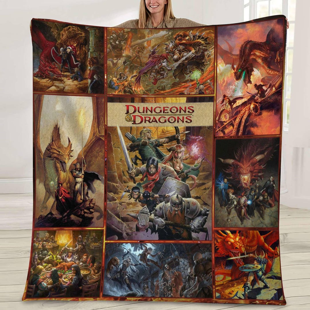 Dungeons & Dragons Video Game Blanket Barbarian Cleric Druid Fighter ...