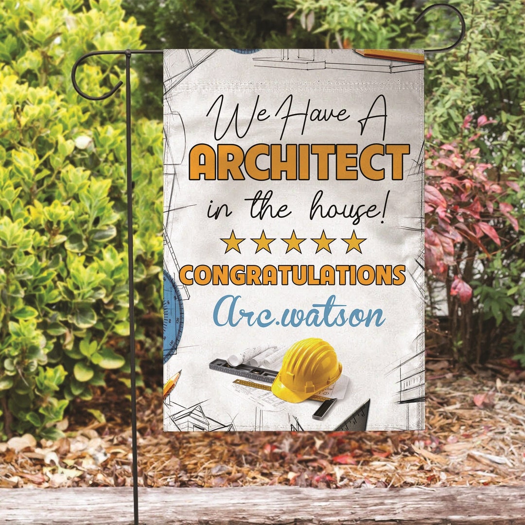 Personalized Architect Graduation Garden Flag Architect Graduation ...