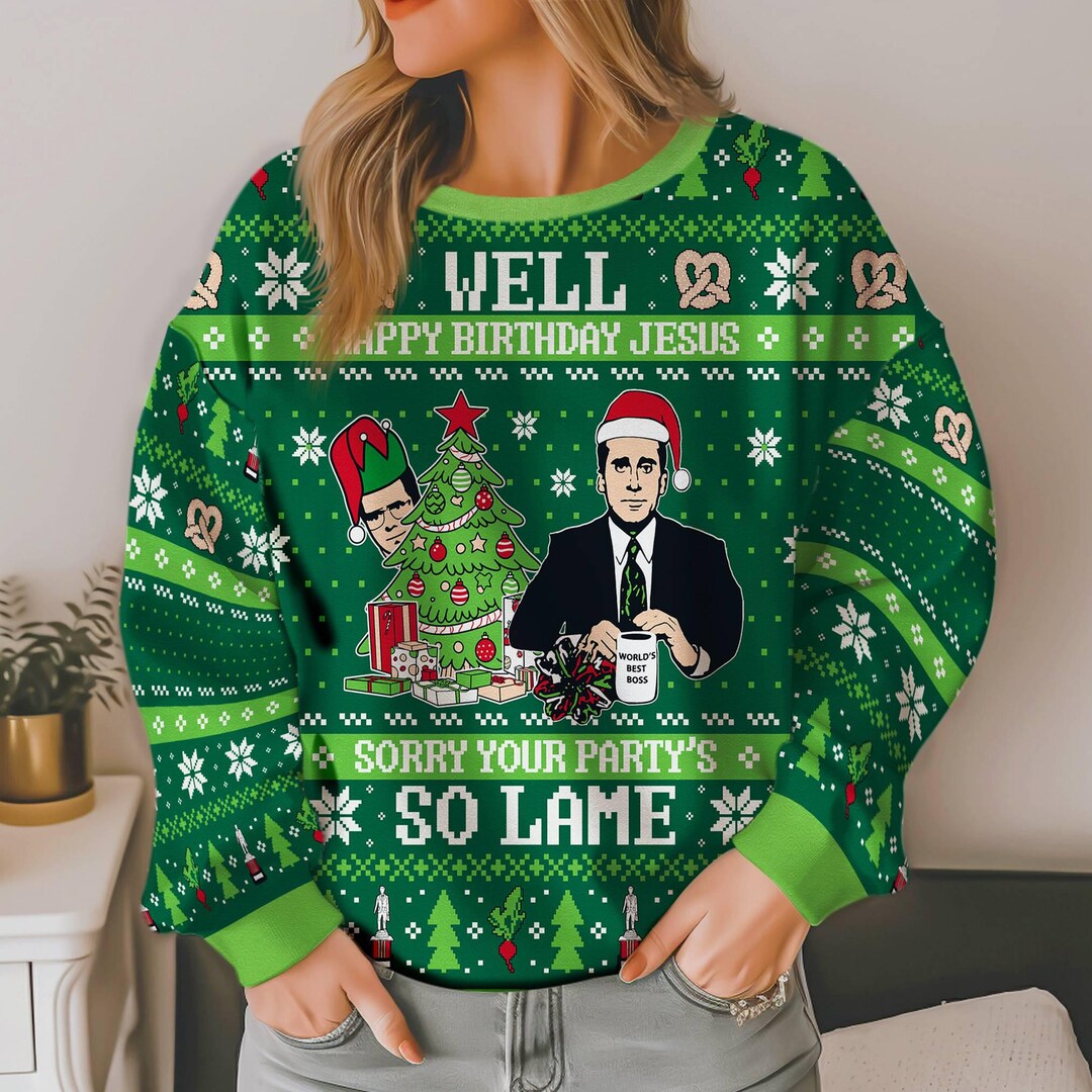 Happy Birthday Jesus Michael Scott the Office Ugly Christmas, Funny ...