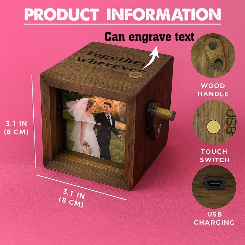 Personalized Photo Flipbook Animation Box, to My Dad Wooden Photo Book ...