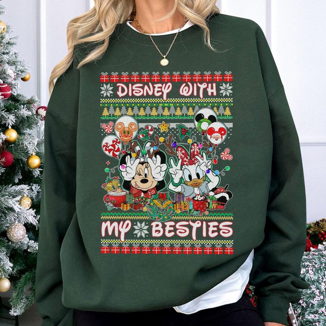 Minnie Mouse and Daisy Duck Reindeer Ugly Christmas Shirt, Christmas ...