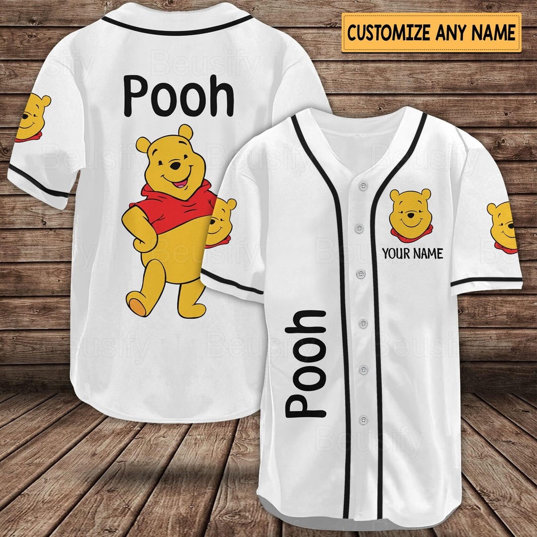 Personalized Winnie Pooh Baseball Jersey Shirt, Pooh Bear Shirt, Pooh ...
