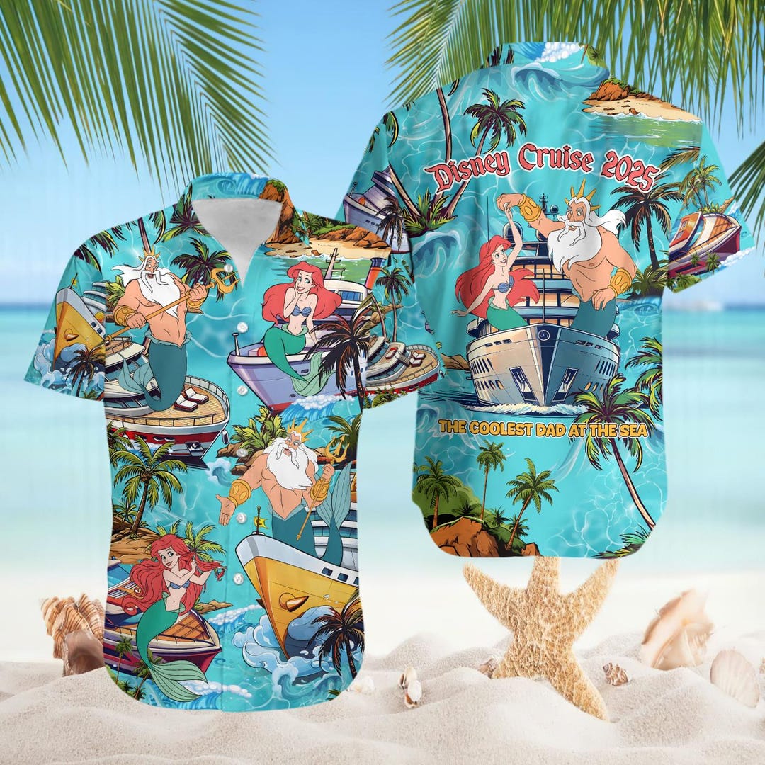 The Little Mermaid Dad Hawaii Shirt, King Triton Best Dad at the Sea ...
