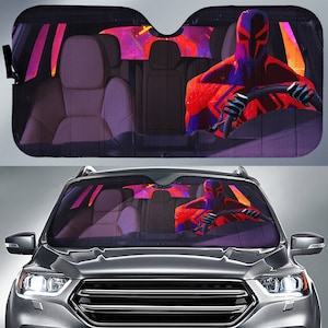 Spider Man 2099 Car Sunshade Miguel O Hara Spider Man Across The Spider Verse Car Sun Shade Spider 2099 Car Windshield Car Accessories