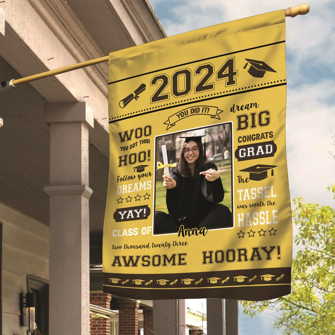 Personalized Congratulation Graduation Dream Big Garden Flag Graduation ...