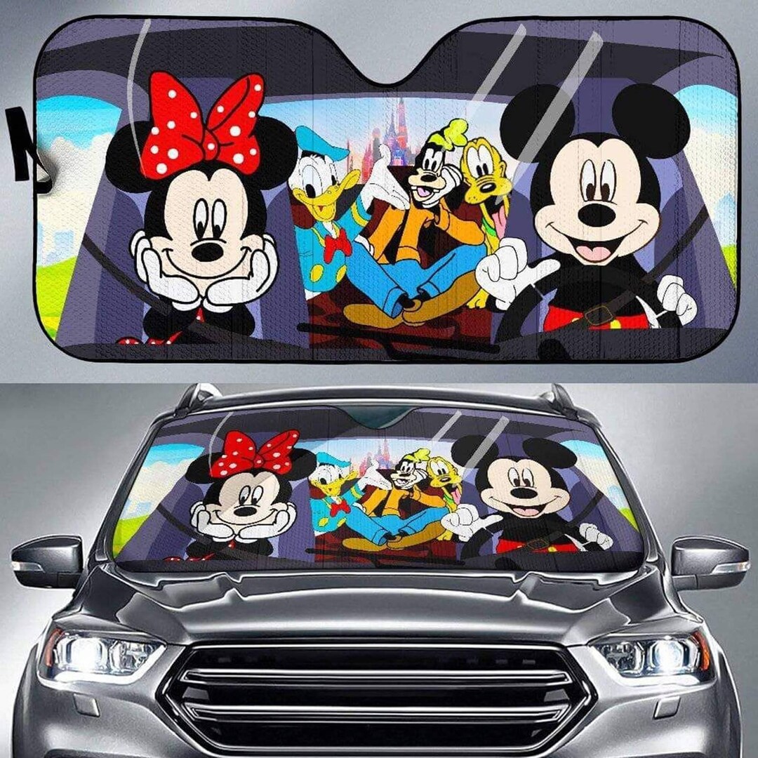 Mickey and Minnie Mouse Donald Duck Goofy Car Sunshade Mickey and ...