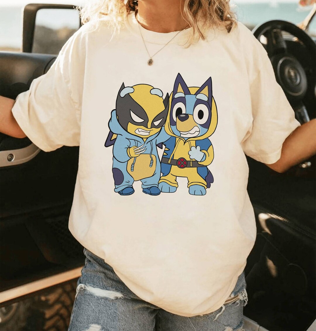 Bluey and Wolverine Swap Costume Shirt Bluey Wolverine Shirt Superhero ...