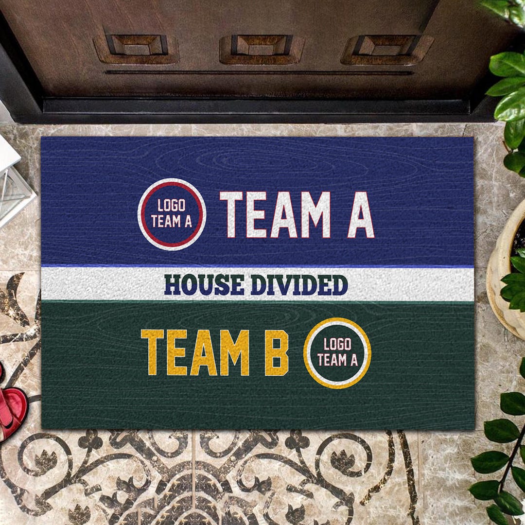 Personalized House Divided Doormats | Football Team Door Mat | Sports ...
