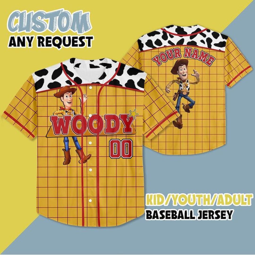 Custom Toy Story Woody Baseball Jersey, Custom Disneyland Woody ...